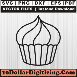 Muffin Cup Cake Style Svg | Birthday Cake Png Vector
